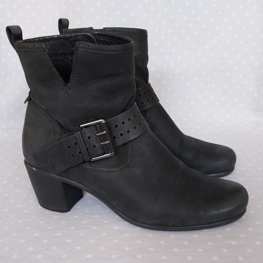 Ecco Leann Nubuck Leather Side Zip And Front Buckle A… - Gem
